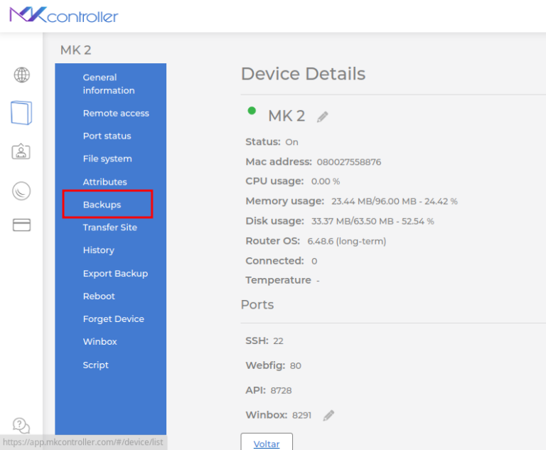 How to backup in Mikrotik by MKController - MKController