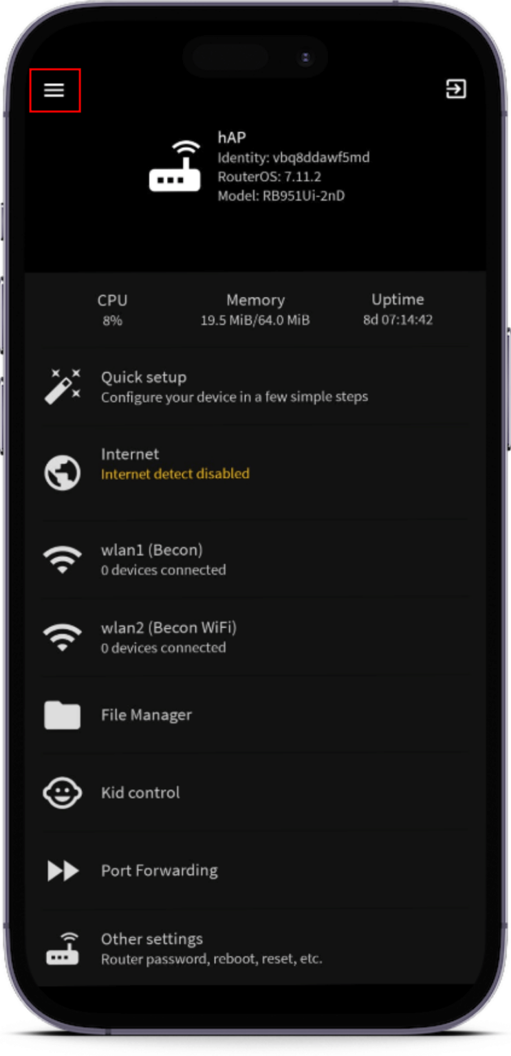 Winbox - MKController app for Android with integration